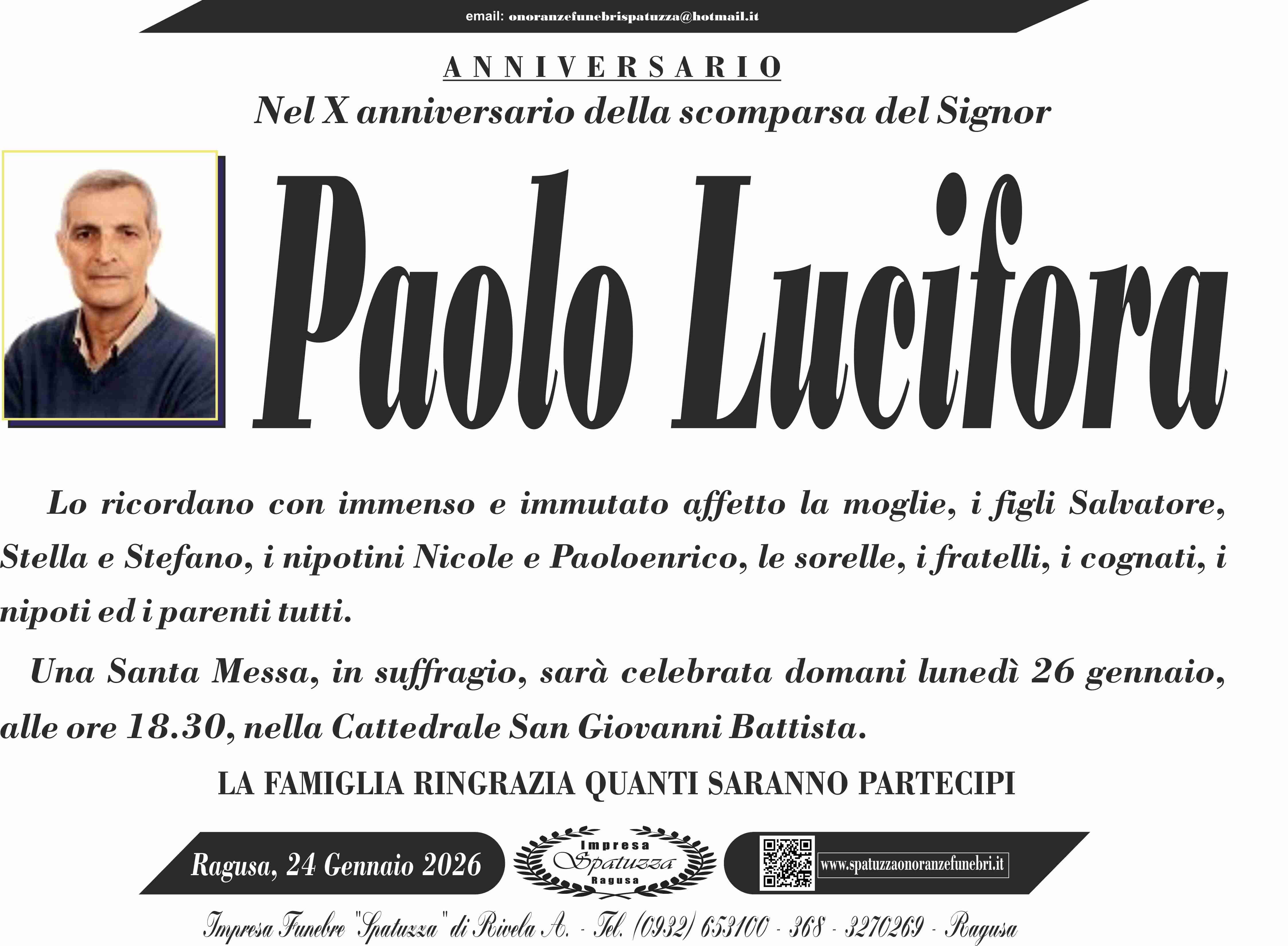 Anniversario: Paolo Lucifora - Ragusa Oggi