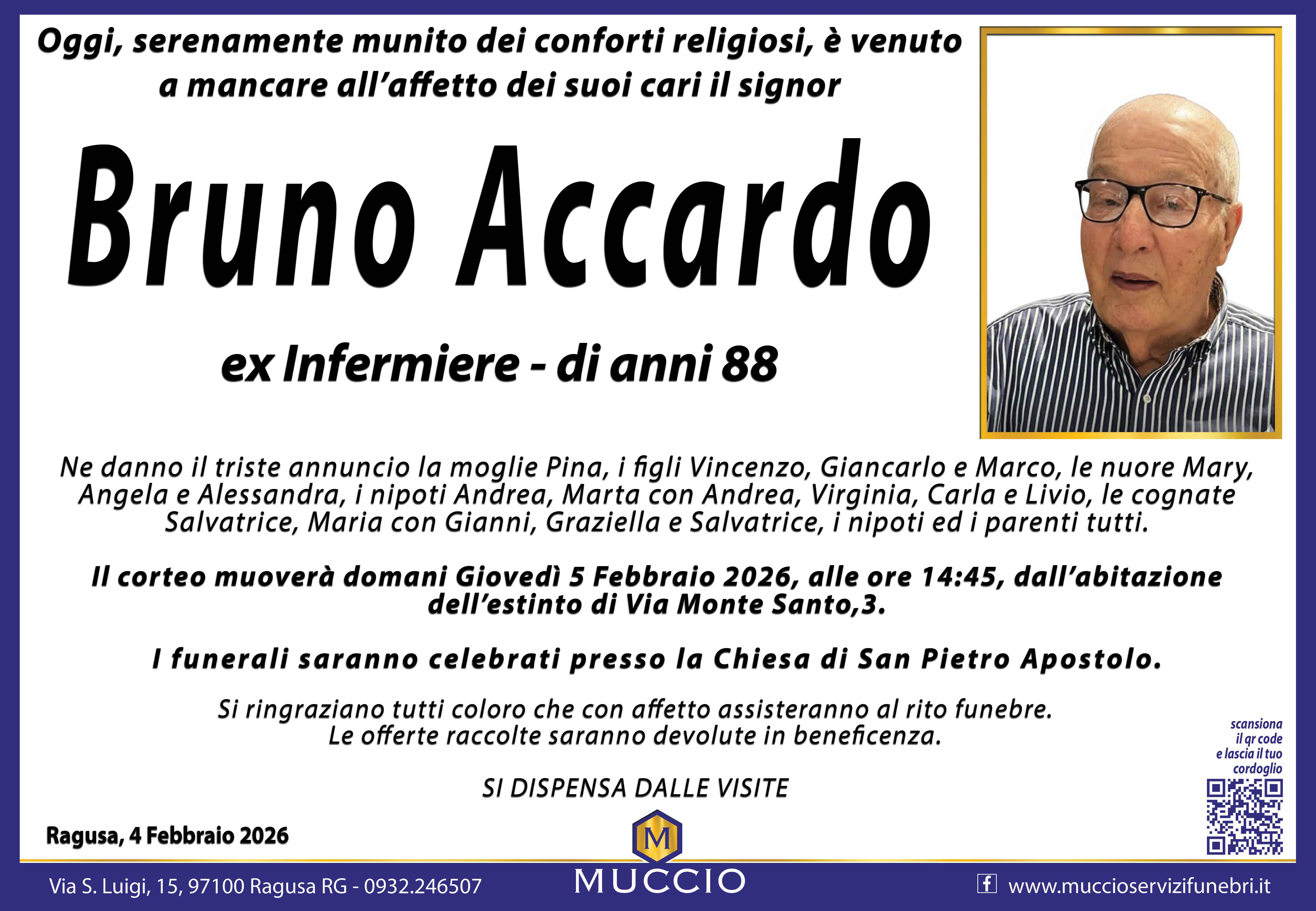 Necrologi: Bruno Accardo - Ragusa Oggi